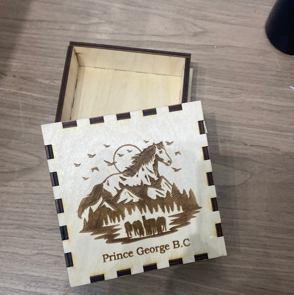 Horse Box | Custom Laser Engraved Baltic Birch - Northern Hart Designs