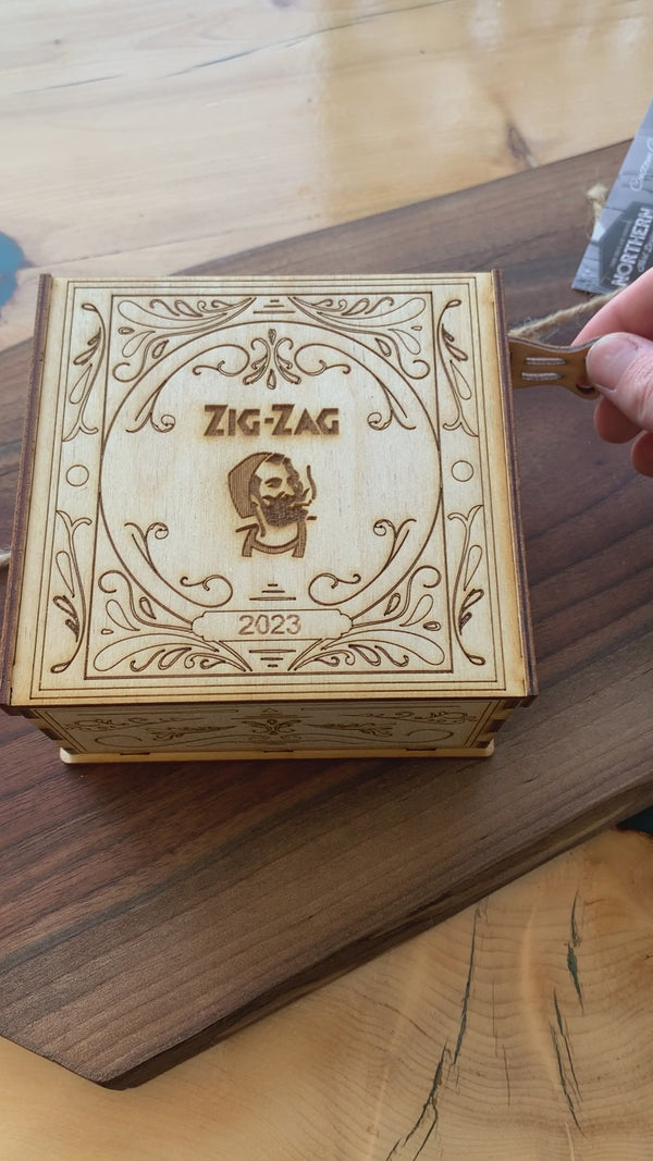 Zig Zag Box with Wood Turning Key - Northern Hart Designs