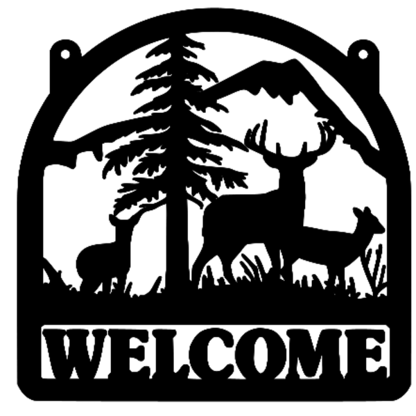 Deer Welcome sign - Northern Hart Designs